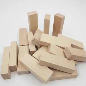 3 Wooden Rectangle for Crafts, Wooden Crafting Blocks, Unfinished Wood ...