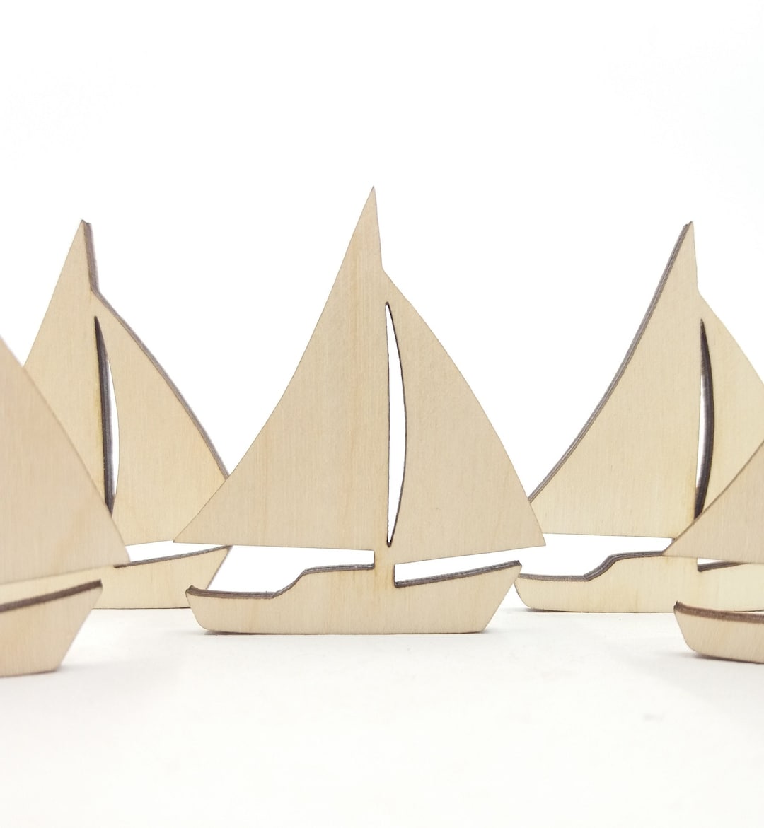 10 Sailboat, Wood Sailboat Shape, Wooden Sailboat for Crafts Decoration ...