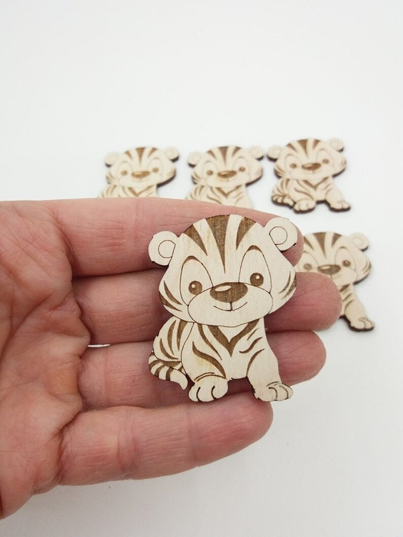 2 Tiger Wood Tiger Laser Cut Wood Shape Wooden Tiger - Etsy