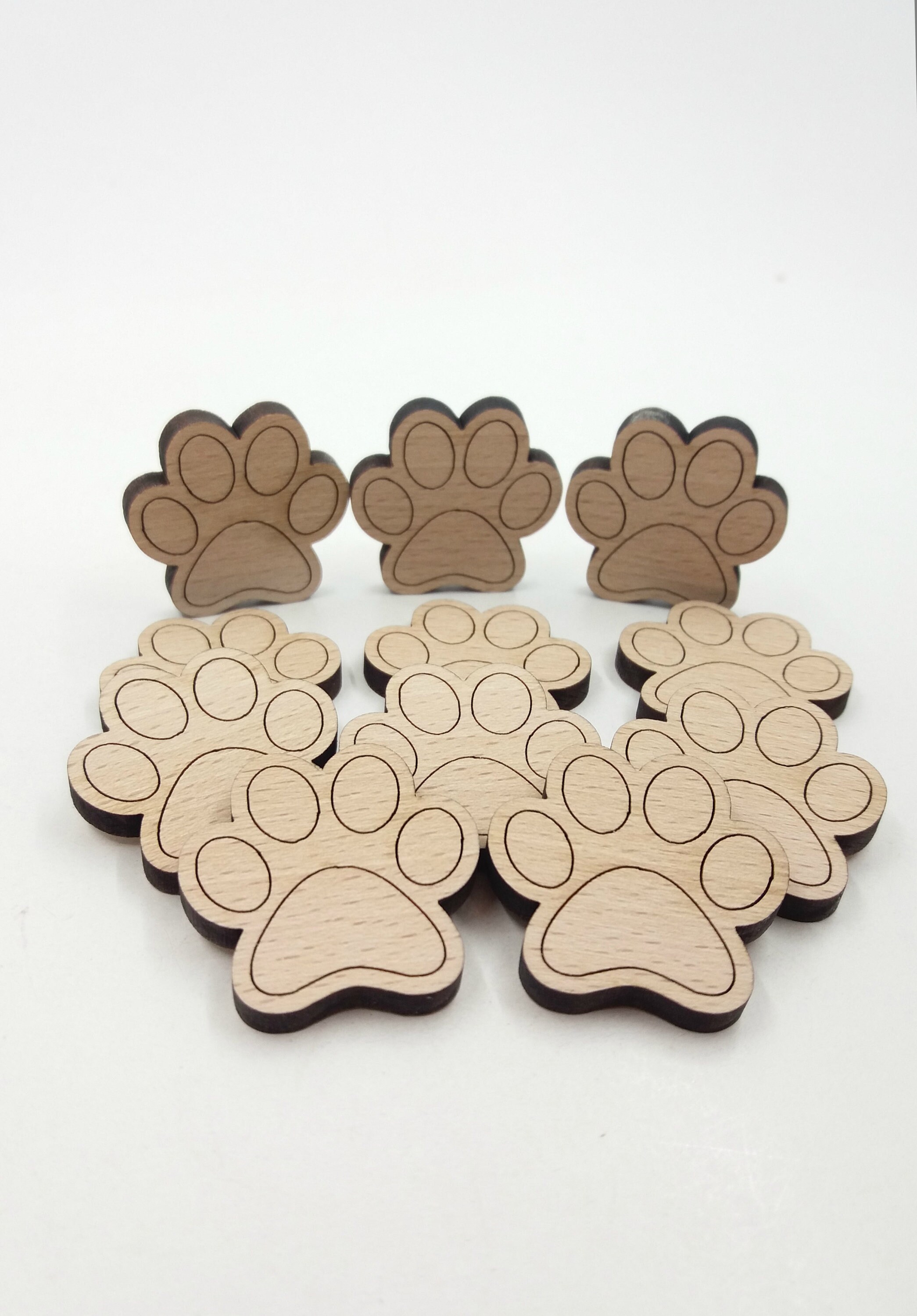 10 Paw Wood Cut Out Dog Paw Wooden Craft Shape Cat Paw | Etsy