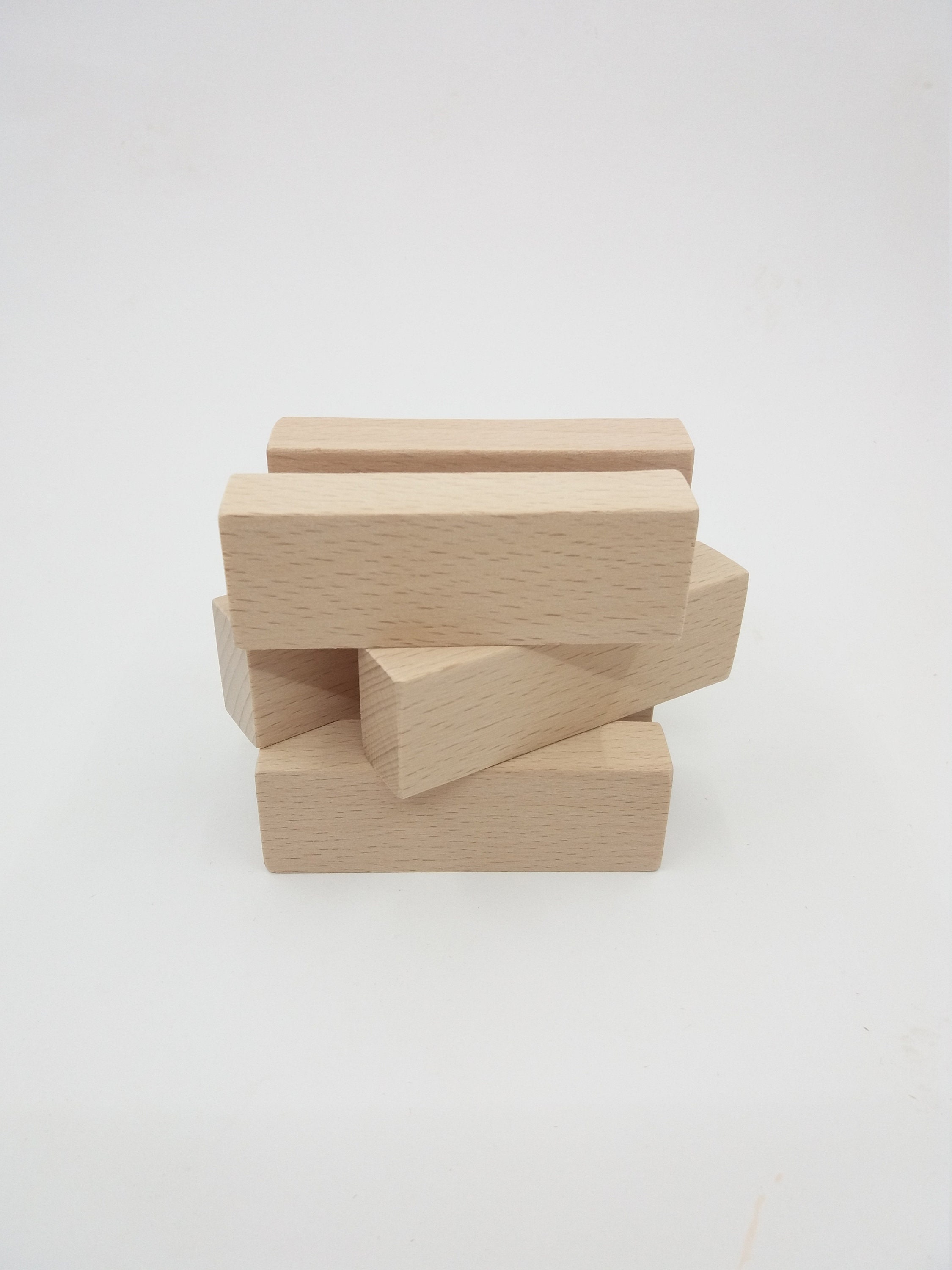 3 Wooden Rectangle for Crafts, Wooden Crafting Blocks, Unfinished Wood ...