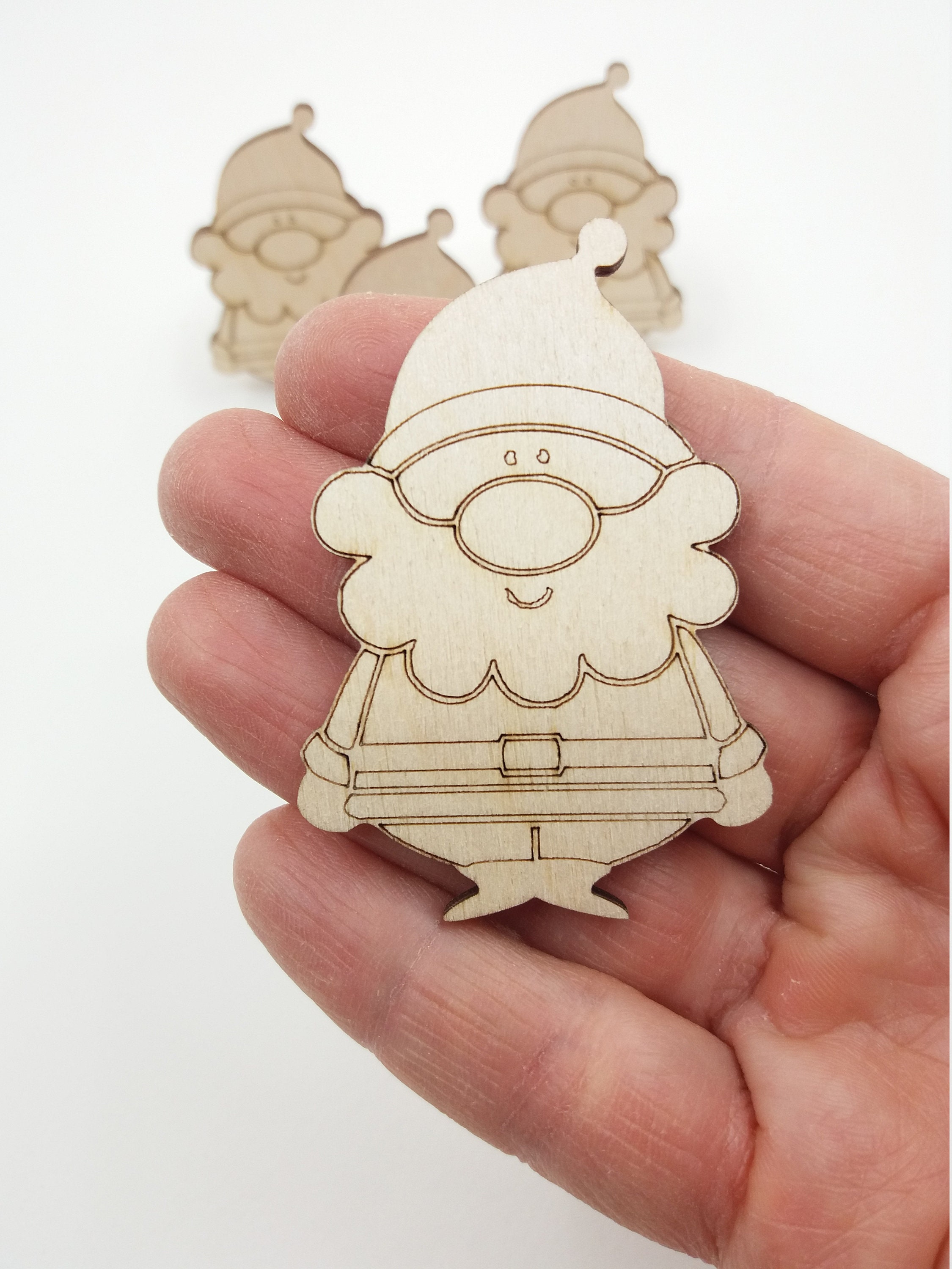 2 Santa Claus Wood Santa Shape Christmas Ornament Unfinished - Etsy