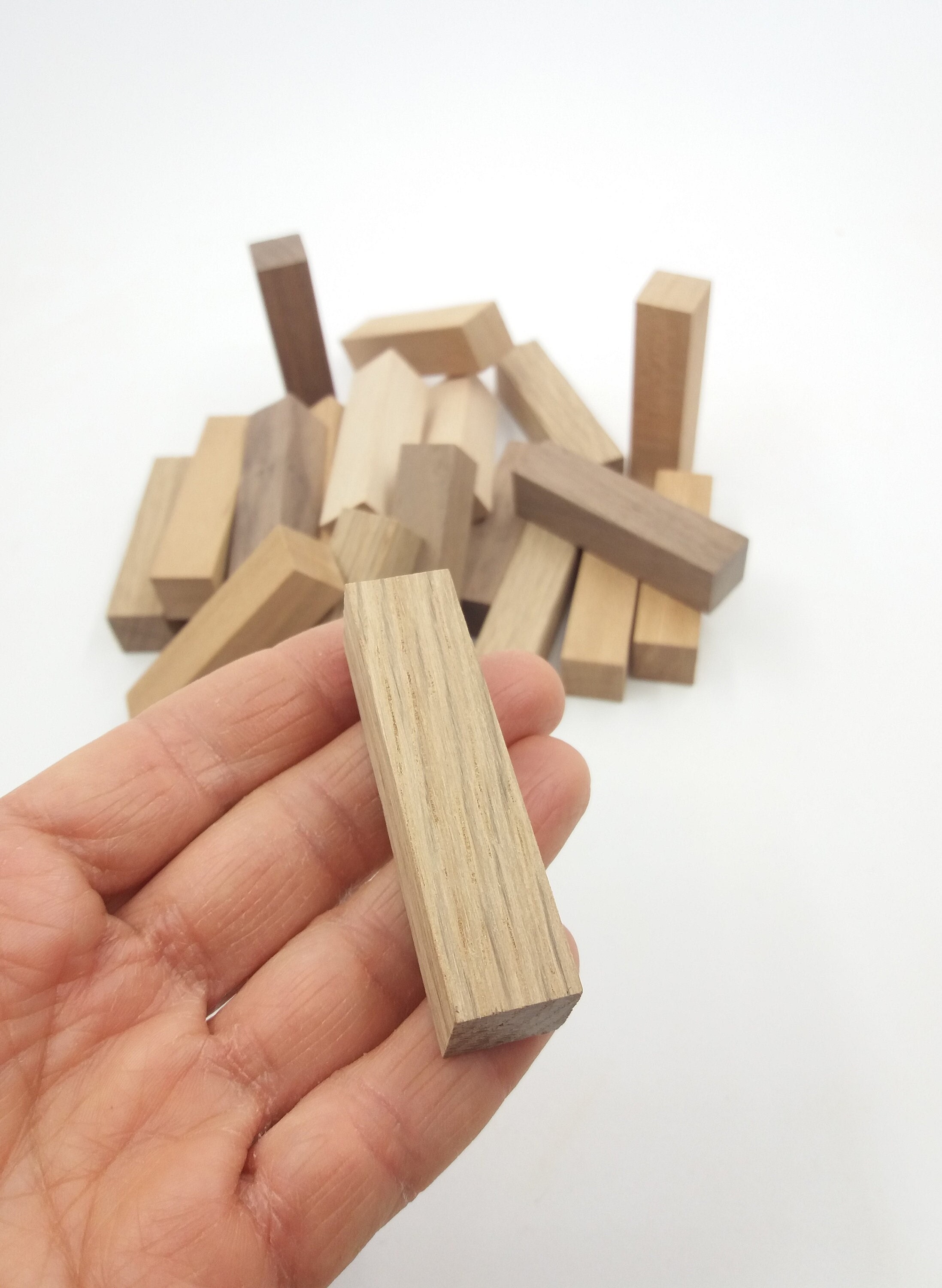 Set of 10 Solid Wood Rectangle Craft Blocks Natural Cut and | Etsy