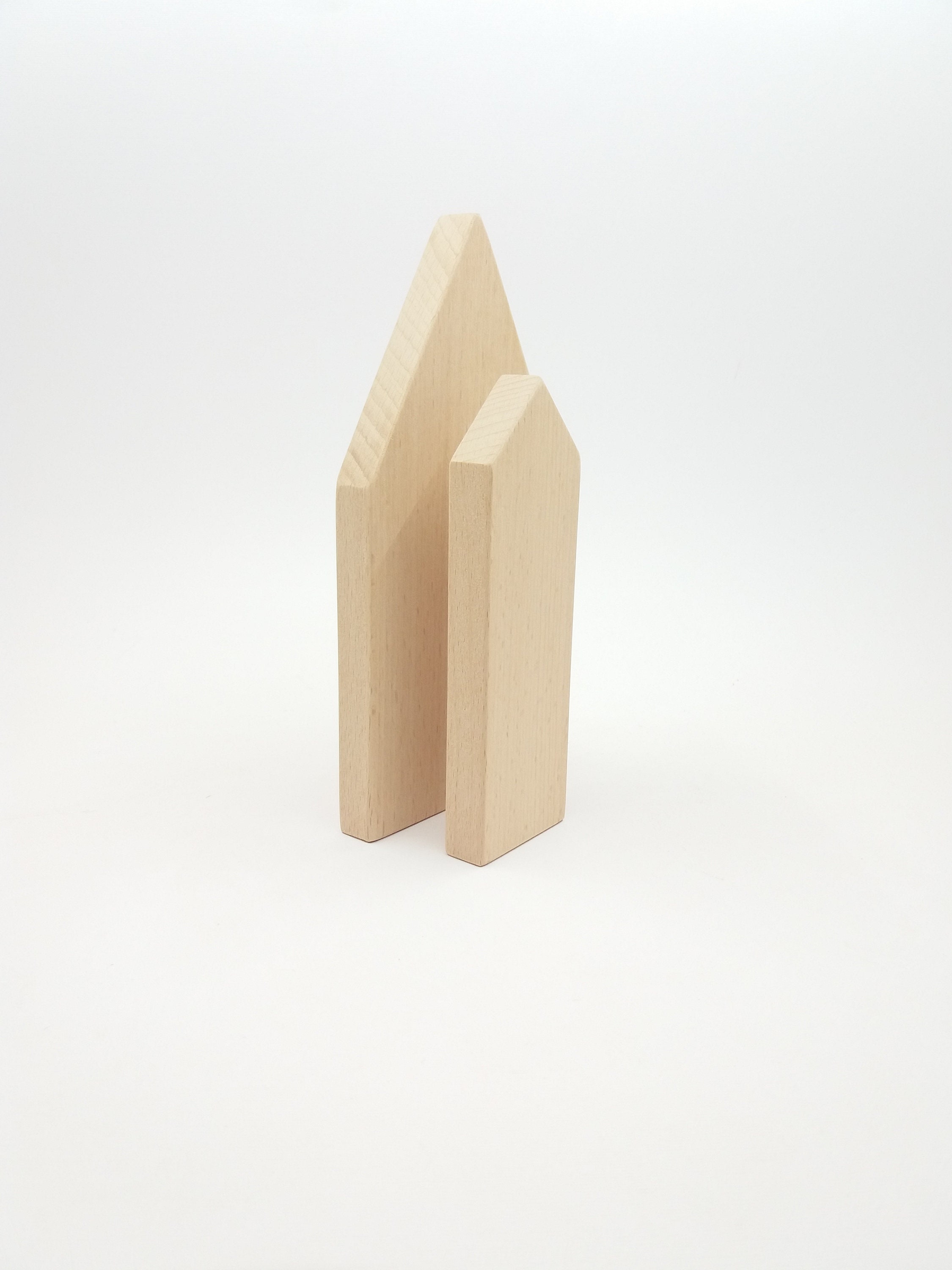 Wood House Shape Set of 2, Wooden House Blanks for Craft Decoration ...