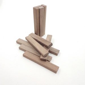 10 Unfinished Wood Rectangle for Wood Crafts, Solid Wooden Rectangle ...