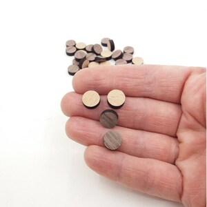 10 Wooden Small Circles 1 Cm, Natural Wood Discs Unfinished Round No ...
