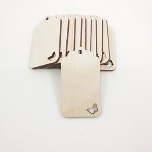 5 Rectangle Wood Blank Tags for Party Favor Wedding Gift and ...