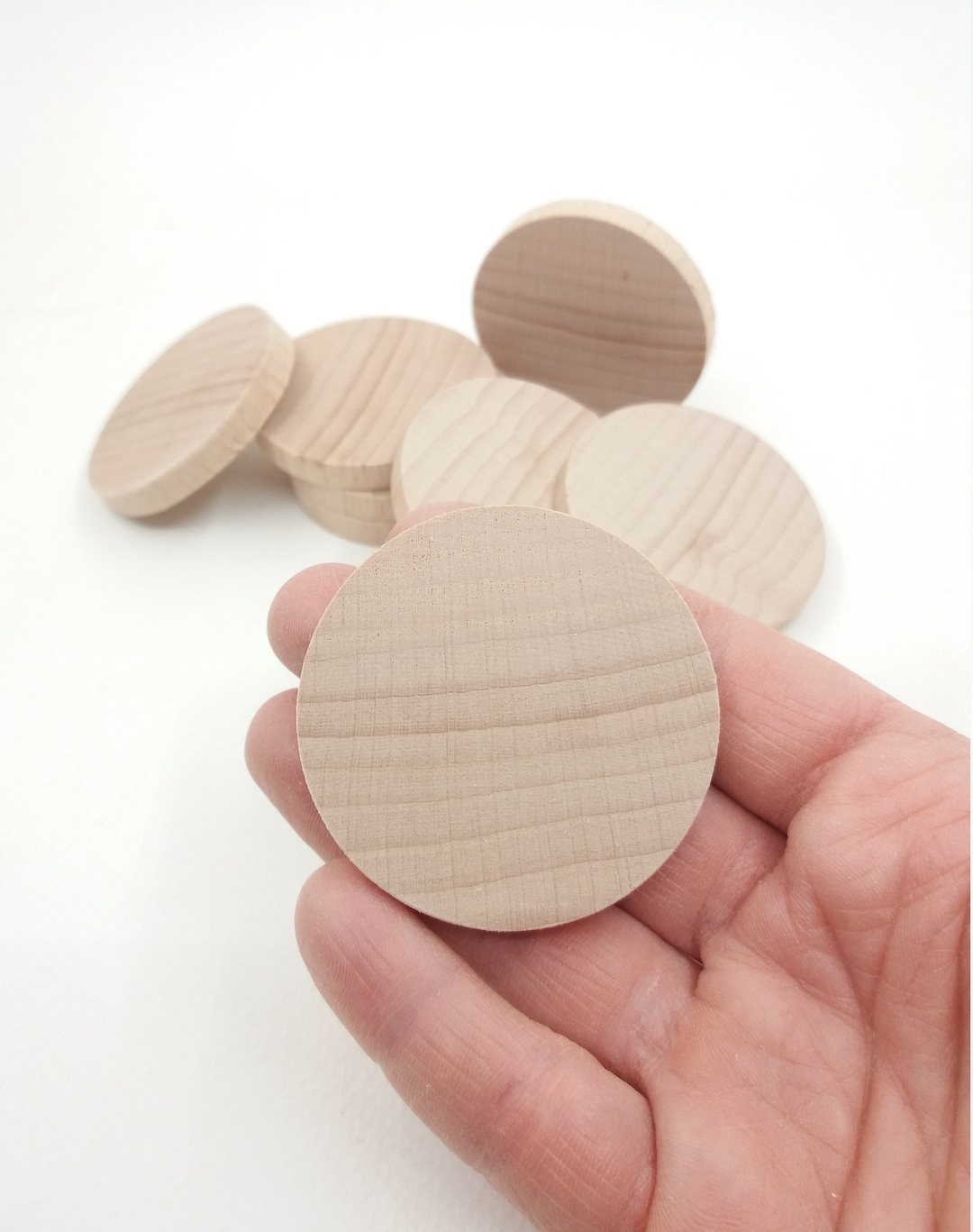 2" Round Wood Circles, Wooden Round Circle Discs, Unfinished Circle ...