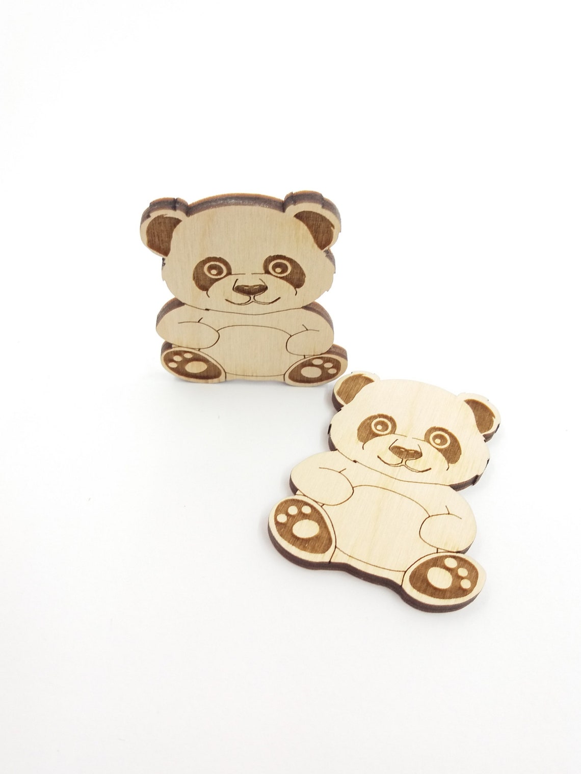 Pandas, Wood Panda Bear Shape for Craft Decoration, Wooden Baby Panda ...