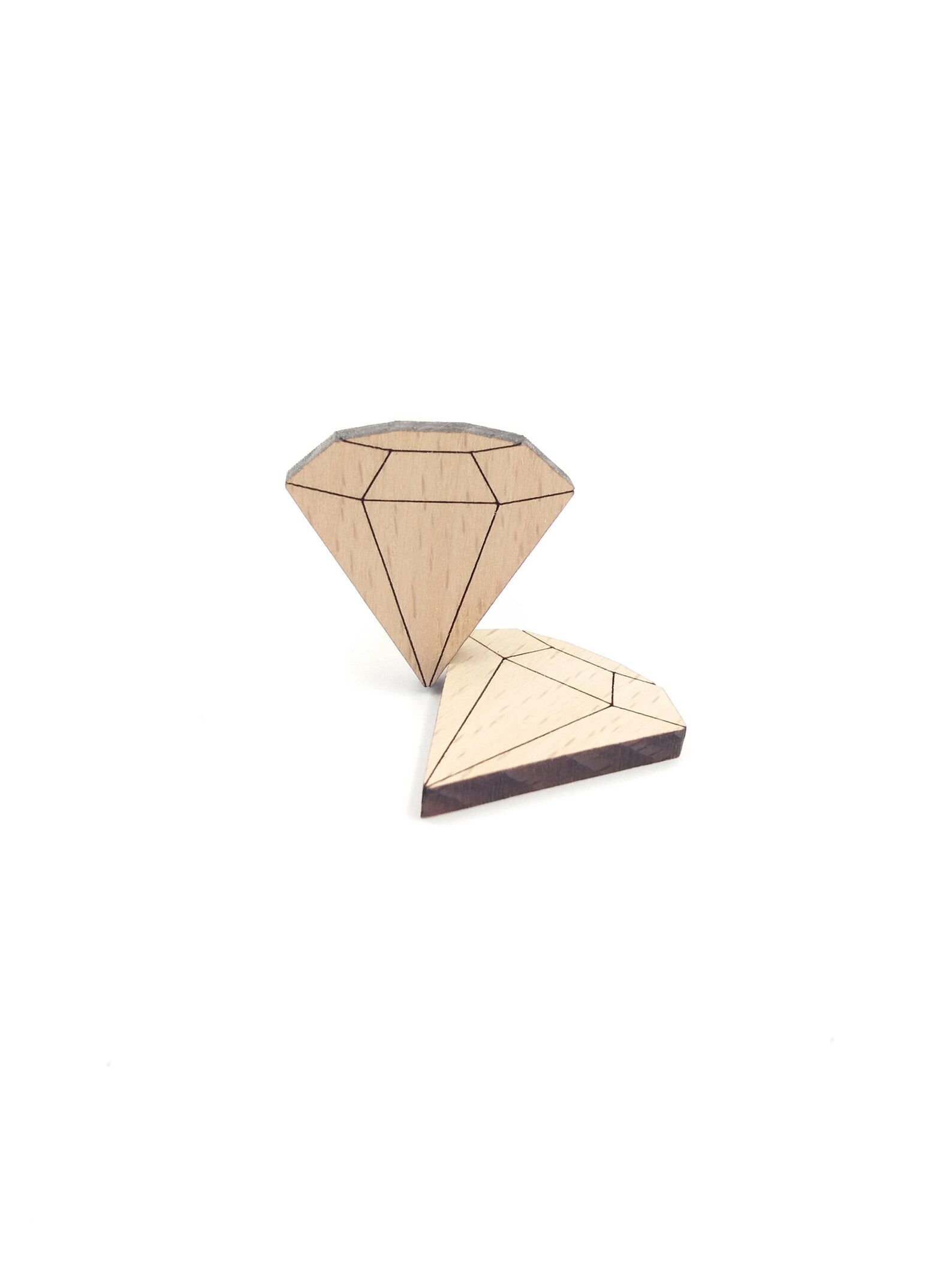 10 Wood Diamond Craft Supply, Wooden Diamond Shape, Wood Wedding ...