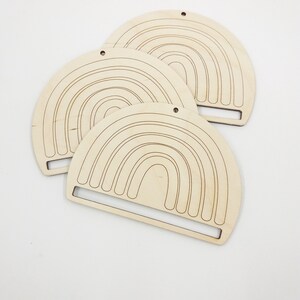 Wood Rainbow Macrame Frame, DIY Macrame Wall Hanging Rainbow, Craft ...