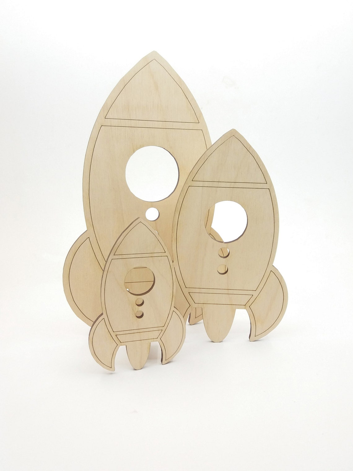 Wood Rocket Shape Size Options Spaceship Shape Laser Cut - Etsy