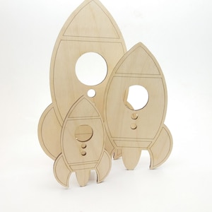 Wood Rocket Shape Size Options, Spaceship Shape Laser Cut, Rocket Wall ...
