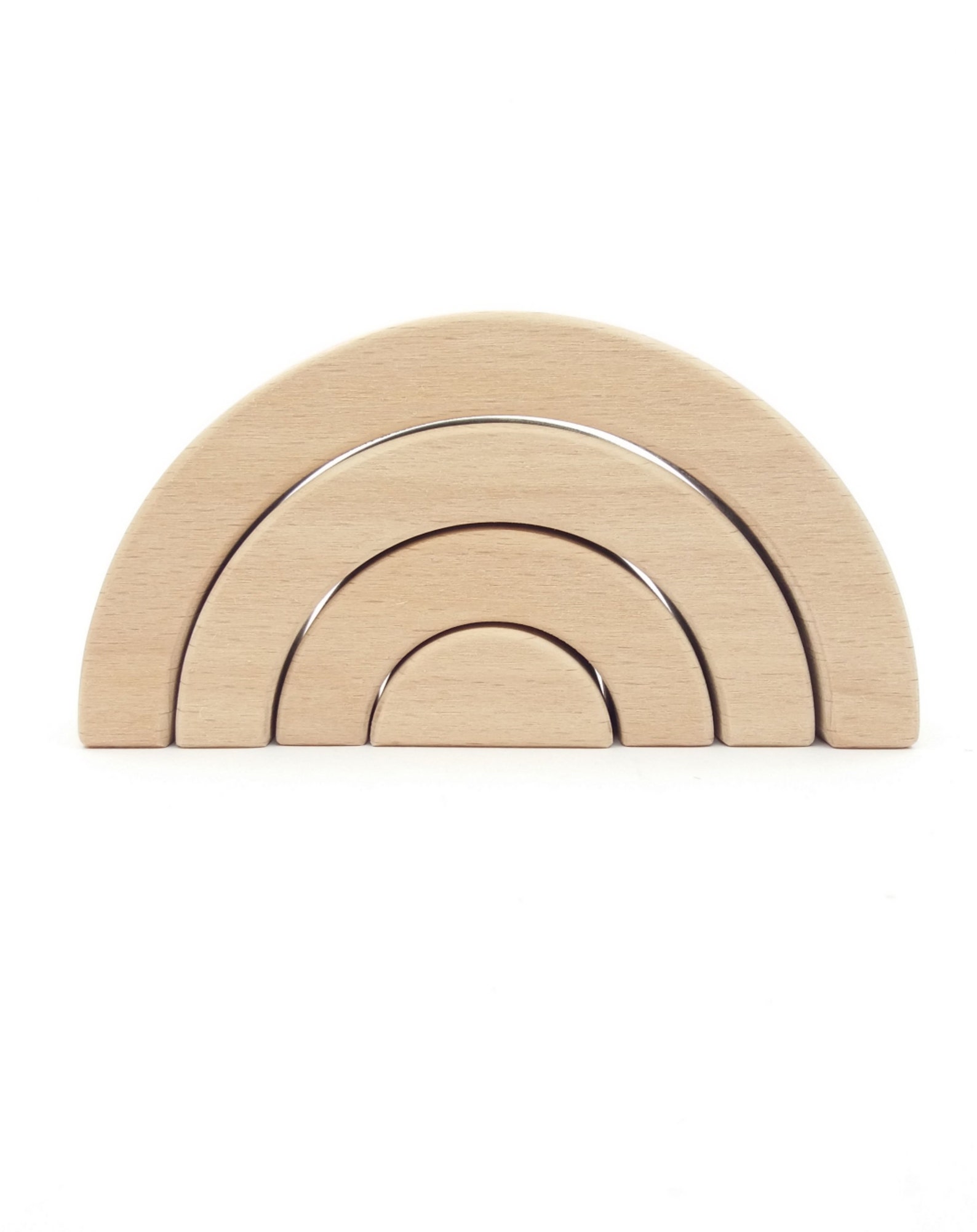 Wood Rainbow Stacker, Waldorf Rainbow Puzzle Stacker, Unfinished Wooden ...