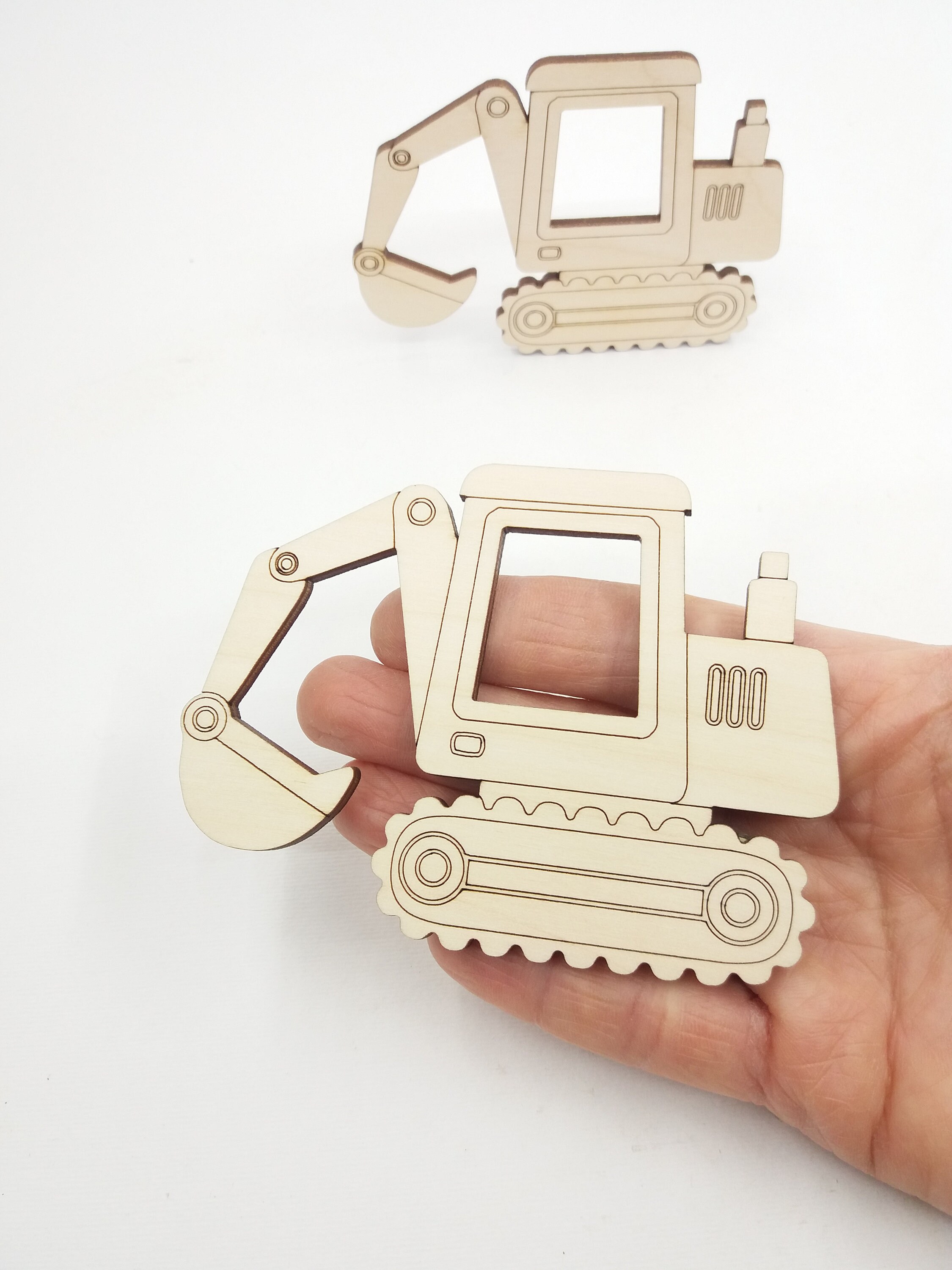 Excavator, Wood Excavator Cutout, Unfinished Excavator Shape, Laser Cut ...