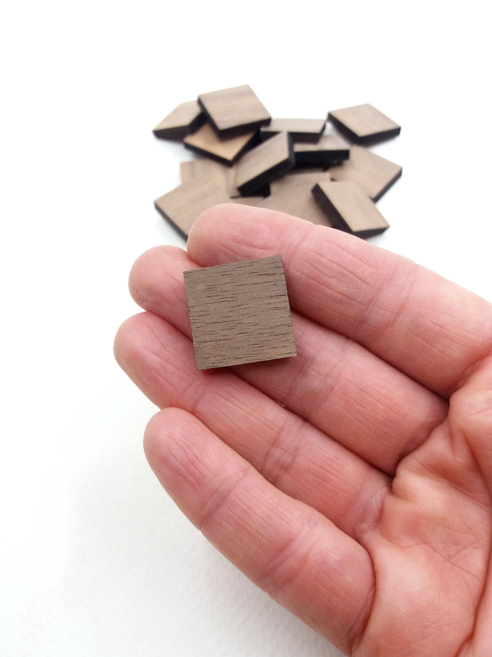 10 Square, Wood Tiles Square Cutout, Geometric Shape Wood Square ...