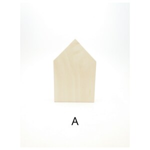 Wood House Shape, Wooden Haus Craft Blanks, Unfinished Wood Block House ...