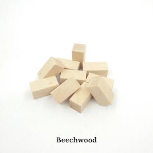 10 Block Solid Wood Rectangle, Natural Wood Blocks for Crafts, Crafting ...