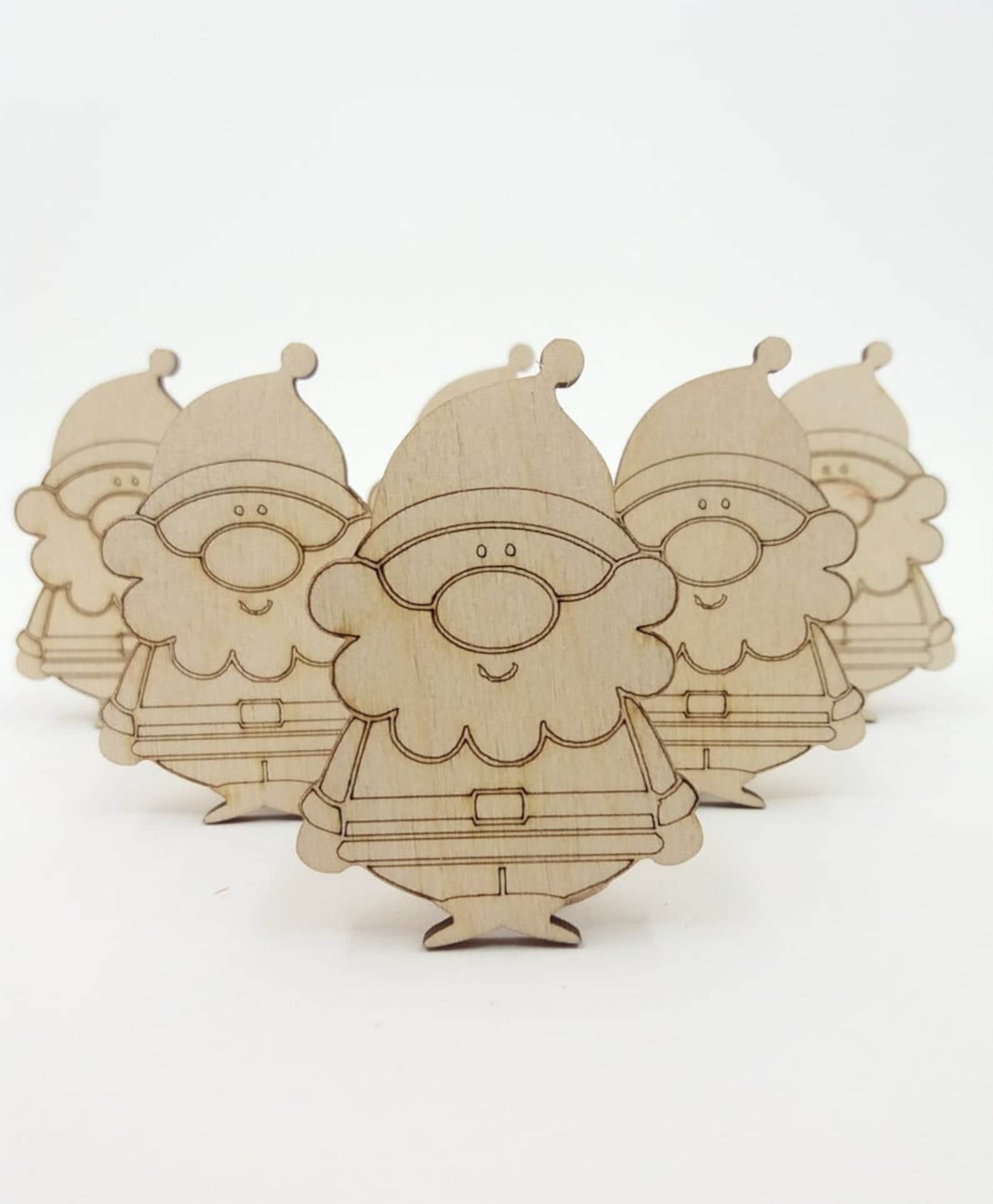 2 Santa Claus Wood Santa Shape Christmas Ornament Unfinished - Etsy