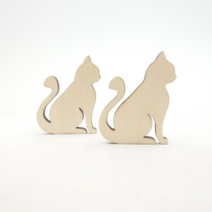 10 Cat, Wood Sitting Cat Silhouettes, Cat Lady for Wooden Crafts, Cute ...