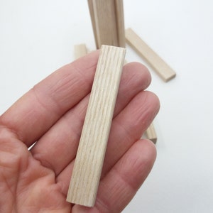 10 Unfinished Wood Rectangle for Wood Crafts, Solid Wooden Rectangle ...