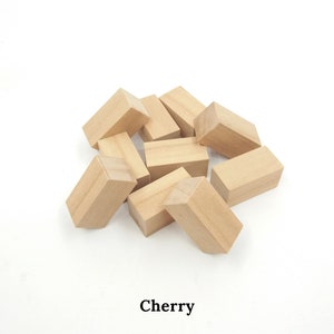 10 Block Solid Wood Rectangle, Natural Wood Blocks for Crafts, Crafting ...
