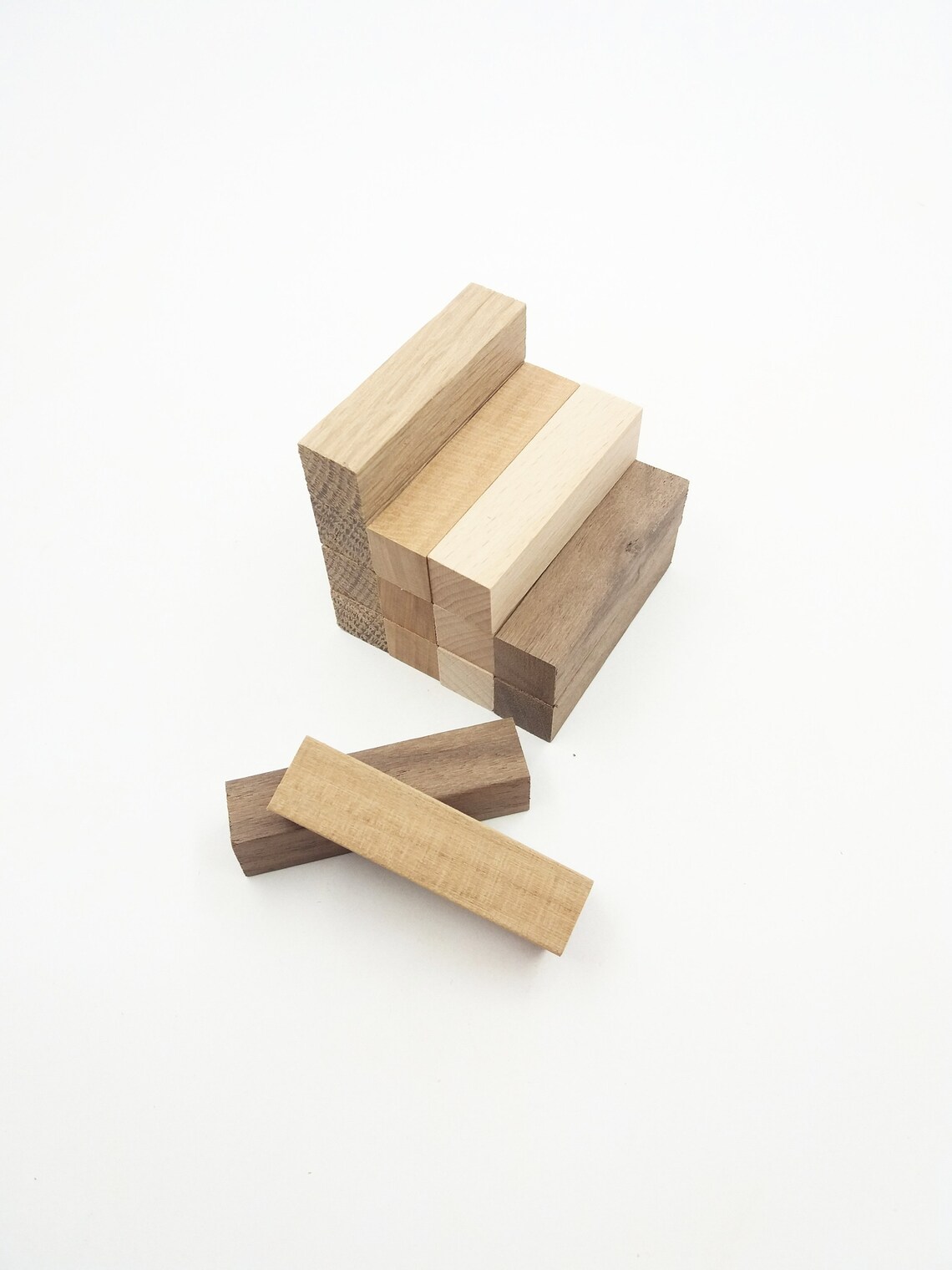 Set of 10 Solid Wood Rectangle Craft Blocks Natural Cut and | Etsy