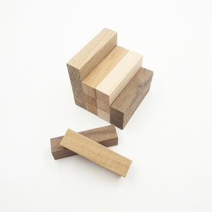 Set of 10 Solid Wood Rectangle Craft Blocks Natural Cut and Sanded ...