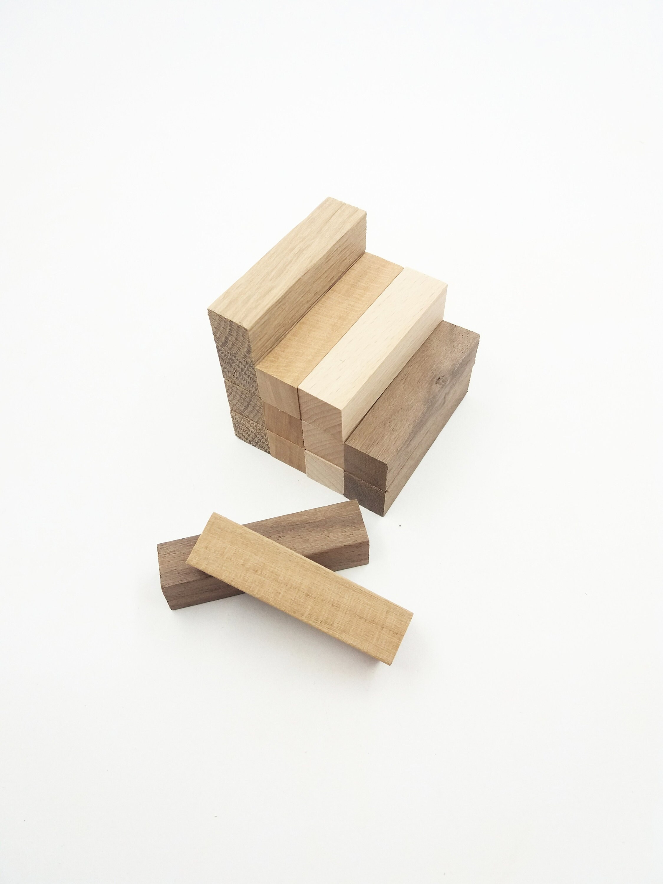 Set of 10 Solid Wood Rectangle Craft Blocks Natural Cut and | Etsy