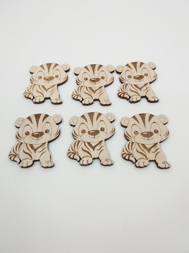 2 Tiger Wood Tiger Laser Cut Wood Shape Wooden Tiger - Etsy