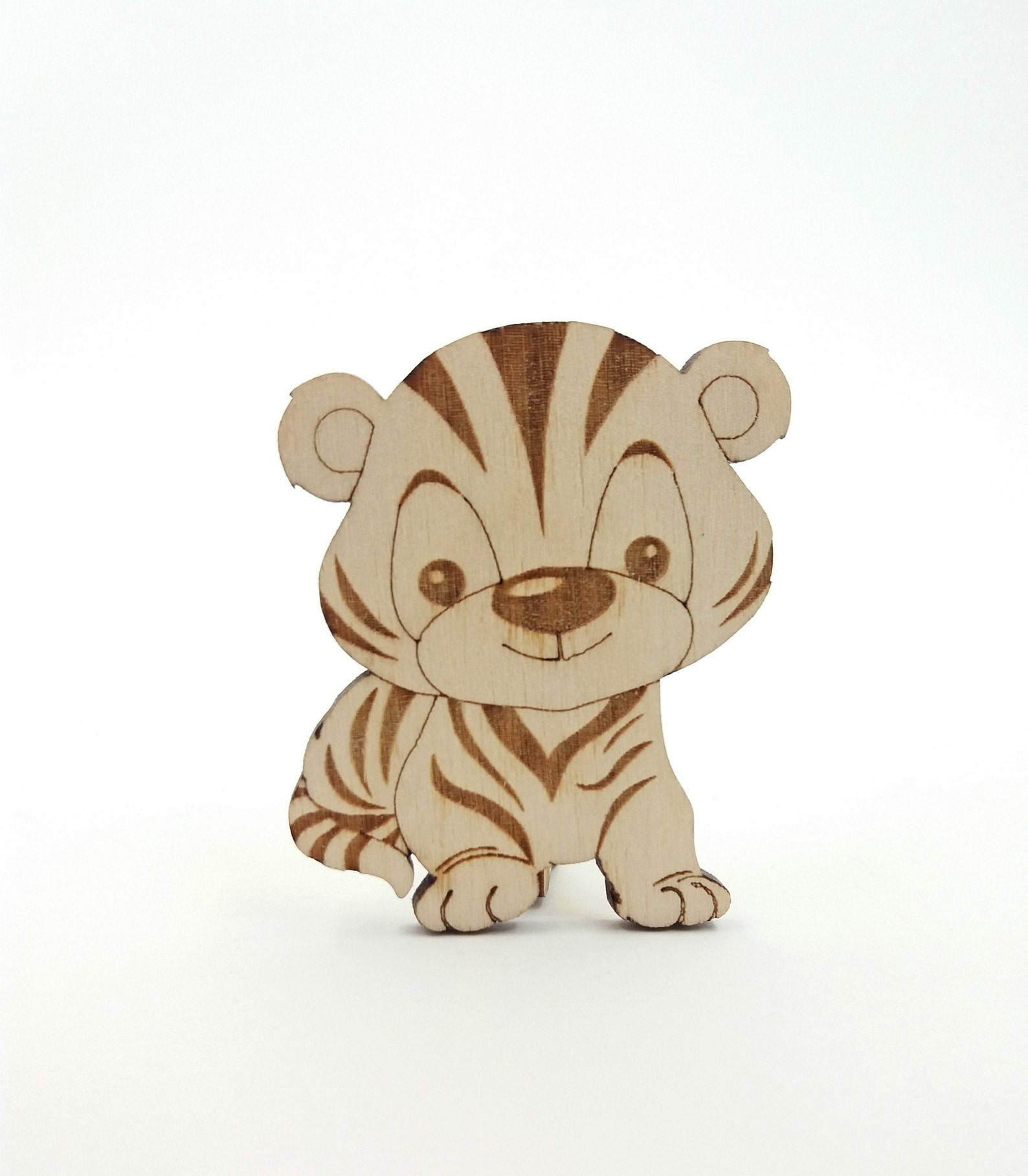 2 Tiger, Wood Tiger Laser Cut Wood Shape, Wooden Tiger Cutouts, Wood ...