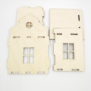 Wood House Kit, DIY House Miniature Kit, Miniature House, Small Wooden ...
