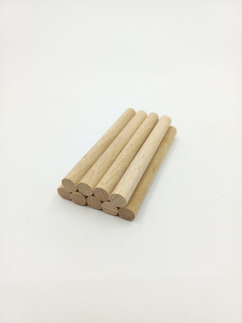 5 Pieces of Wood Thin Sticks 10cm 15cm 20cm Long, Unfinished Natural ...