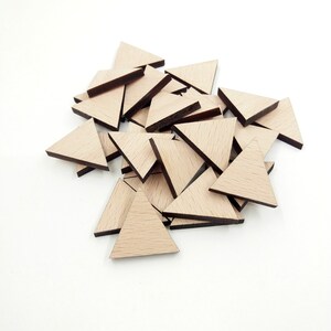 10 Triangle Natural Wood Cutout, Stud Wooden Triangle, Craft Wood ...
