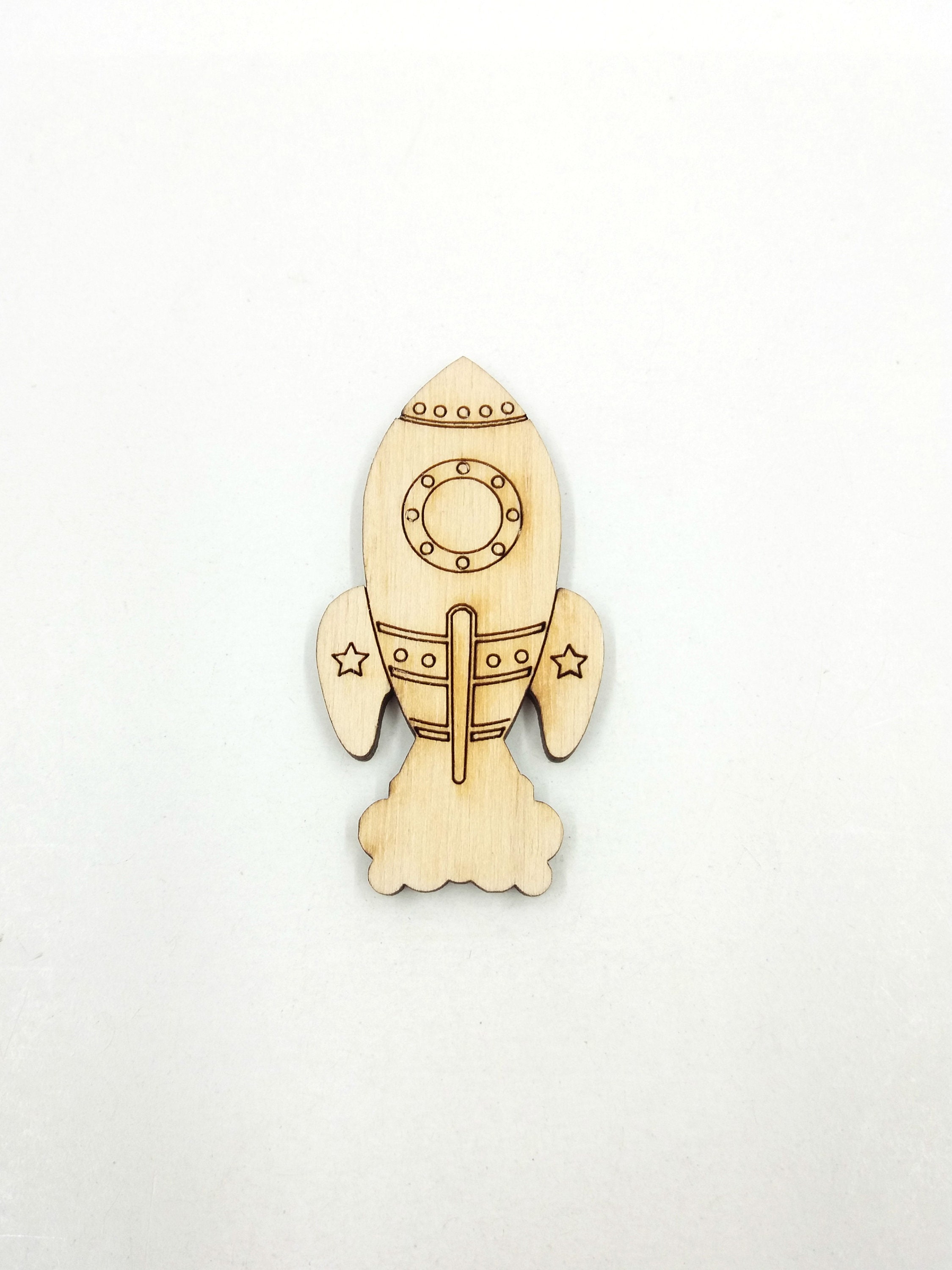 Wood Rocket Spaceship Shape Laser Cut, Wood Spaceship Unfinished Laser ...