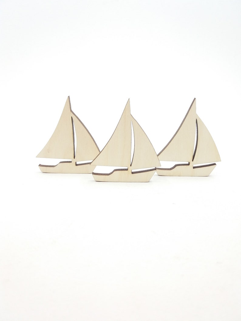 10 Sailboat Wood Sailboat Shape Wooden Sailboat for Crafts - Etsy
