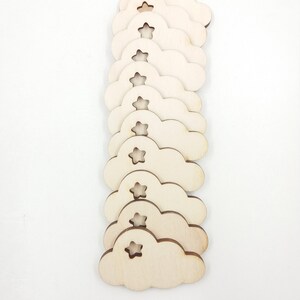 10 Wood Cloud, Cloud Shape Laser Cut Wood, Unfinished Wood Craft Supply ...