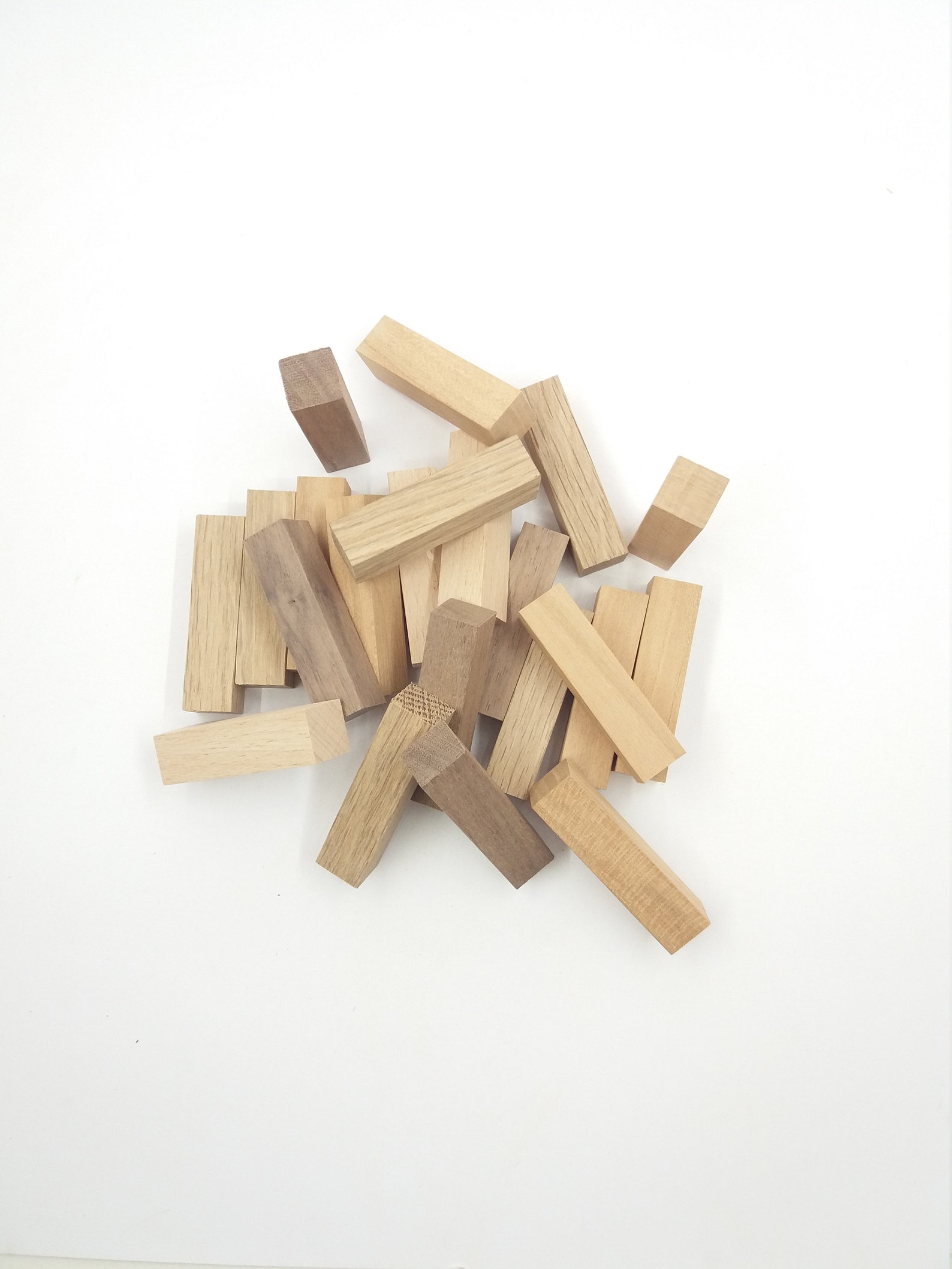 Set of 10 Solid Wood Rectangle Craft Blocks Natural Cut and | Etsy