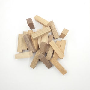Set of 10 Solid Wood Rectangle Craft Blocks Natural Cut and Sanded ...