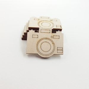 Camera, Wood Camera Unfinished Cutout Shapes, Wood Photo Camera, Wooden ...