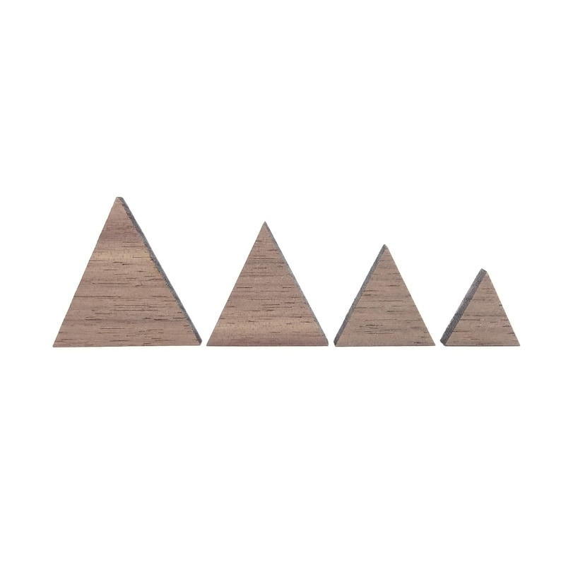 10 Triangle Natural Wood Cutout, Stud Wooden Triangle, Craft Wood ...