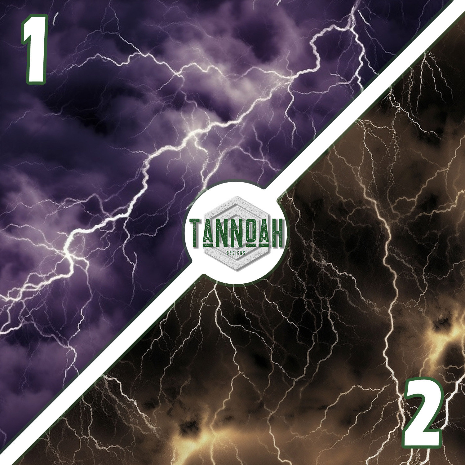 Lightning Digital Paper Seamless Pattern Pack, Thunderstorm Bolt Paper ...