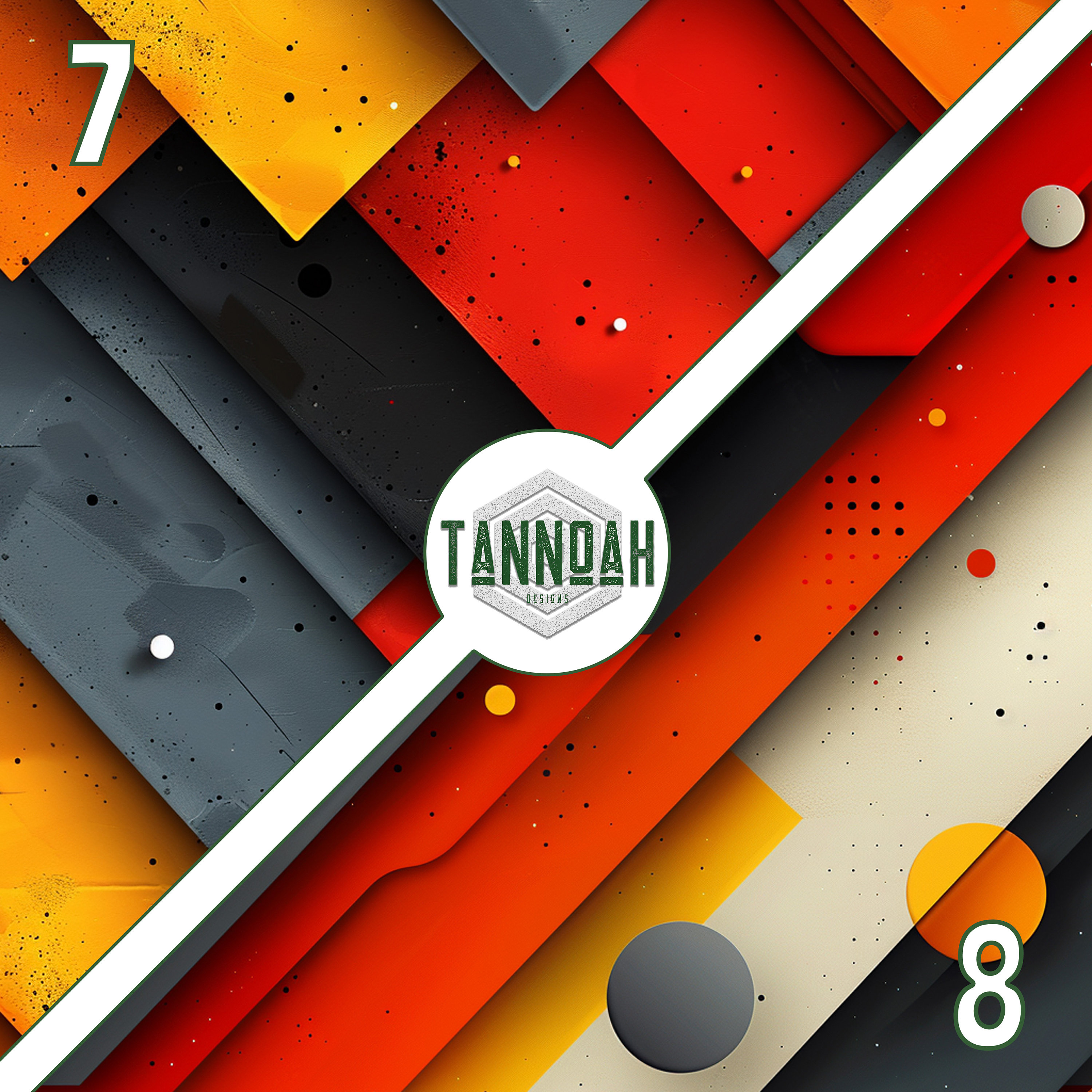 Art Print Digital Paper Pack, Colorful Geometric Seamless Design Bundle ...