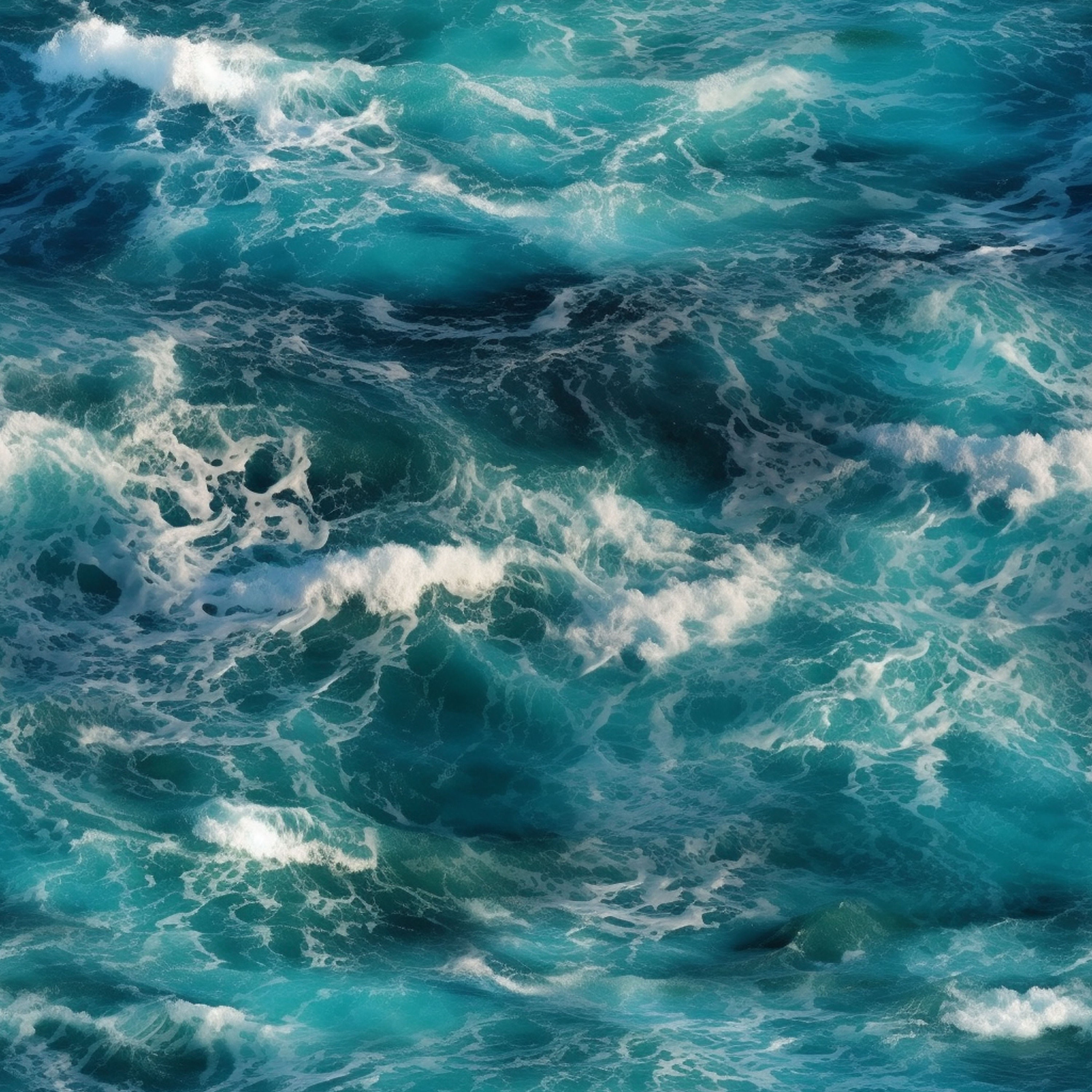 Ocean Waves Digital Paper Seamless Pattern, Blue Waves, 10 Print Set ...