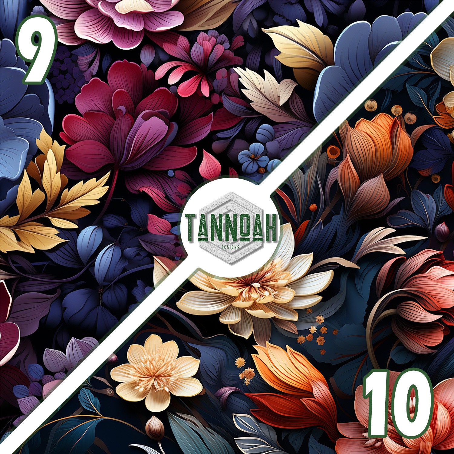 Digital Paper Seamless Pattern Bundle, 10 Print Set Commercial Use ...