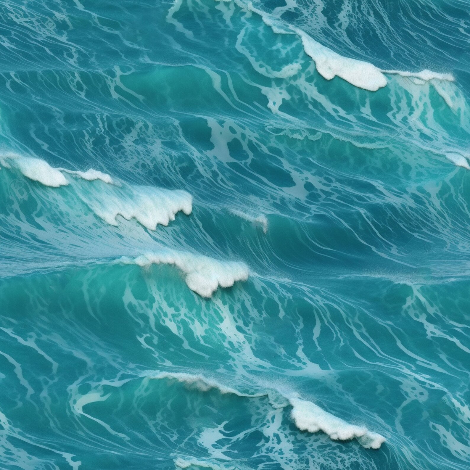 Ocean Waves Digital Paper Seamless Pattern, Blue Waves, 10 Print Set ...