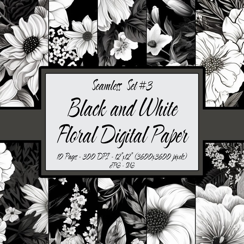 Black and White Wall Paper - Etsy