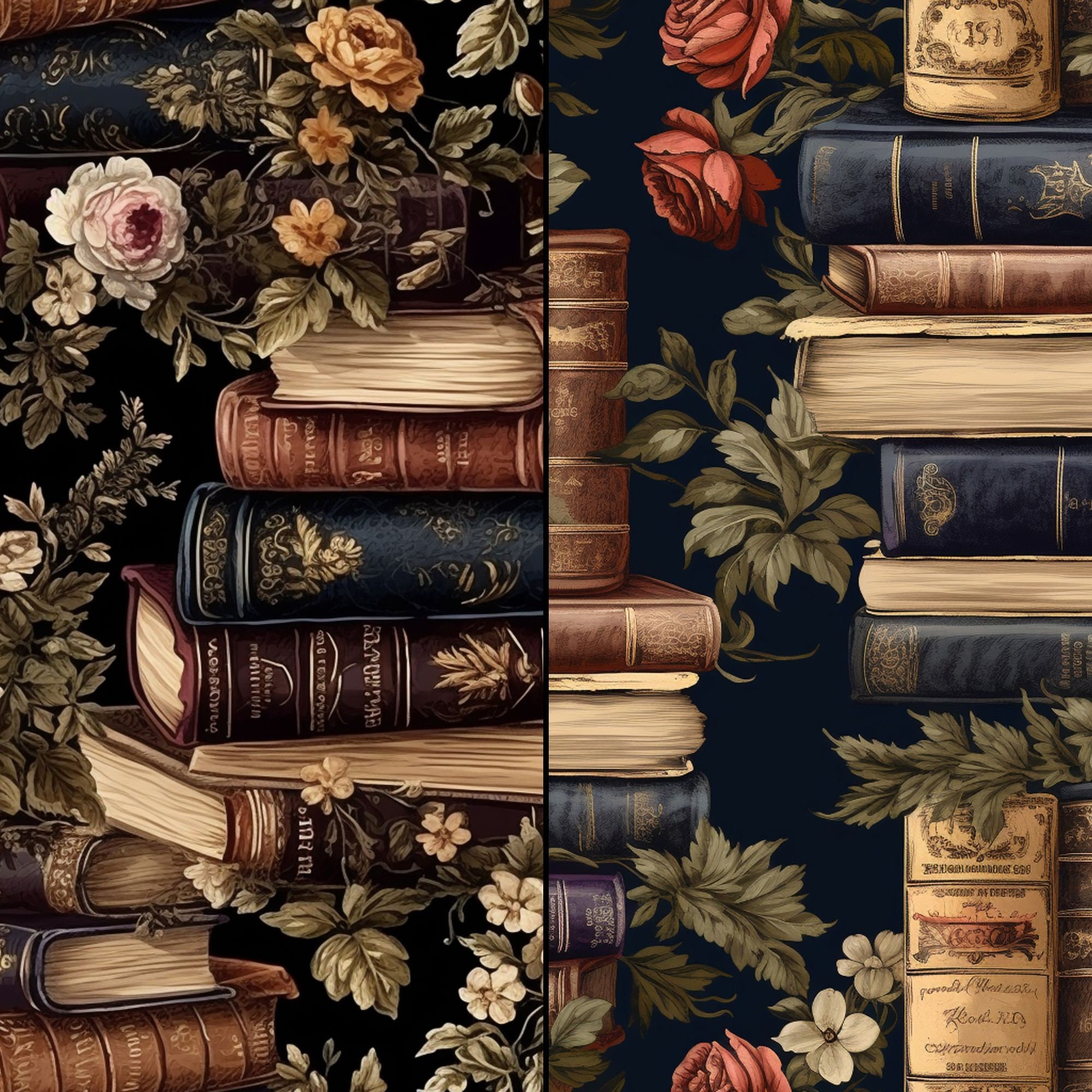 Digital Paper Seamless Pattern Bundle, Old Books Set #01, 10 Print Set ...