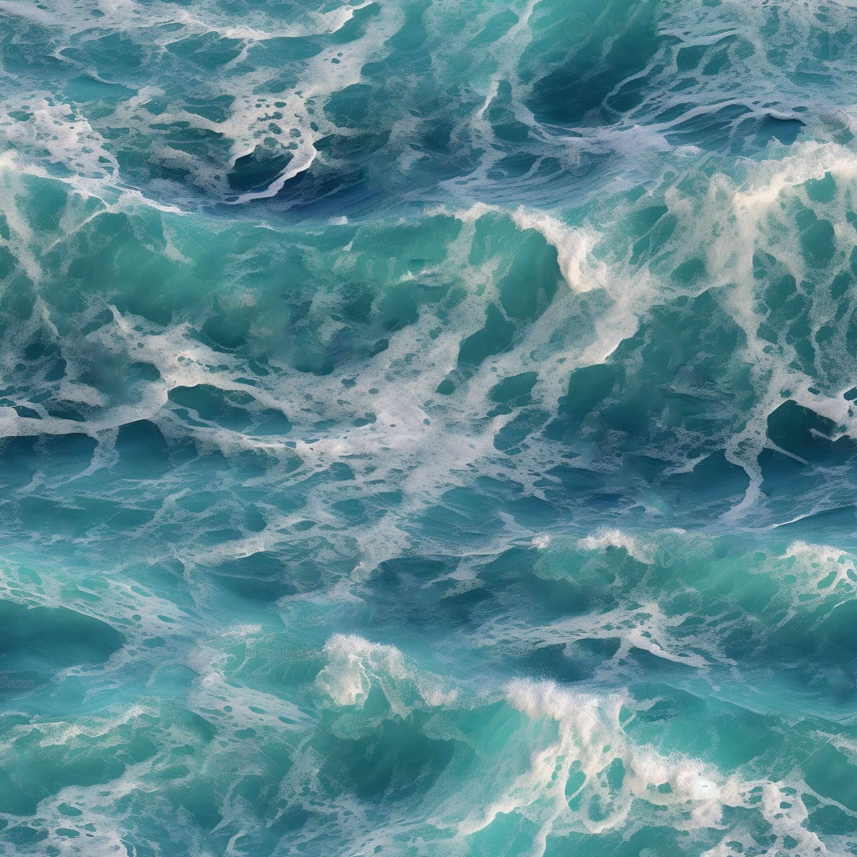 Ocean Waves Digital Paper Seamless Pattern, Blue Waves, 10 Print Set ...