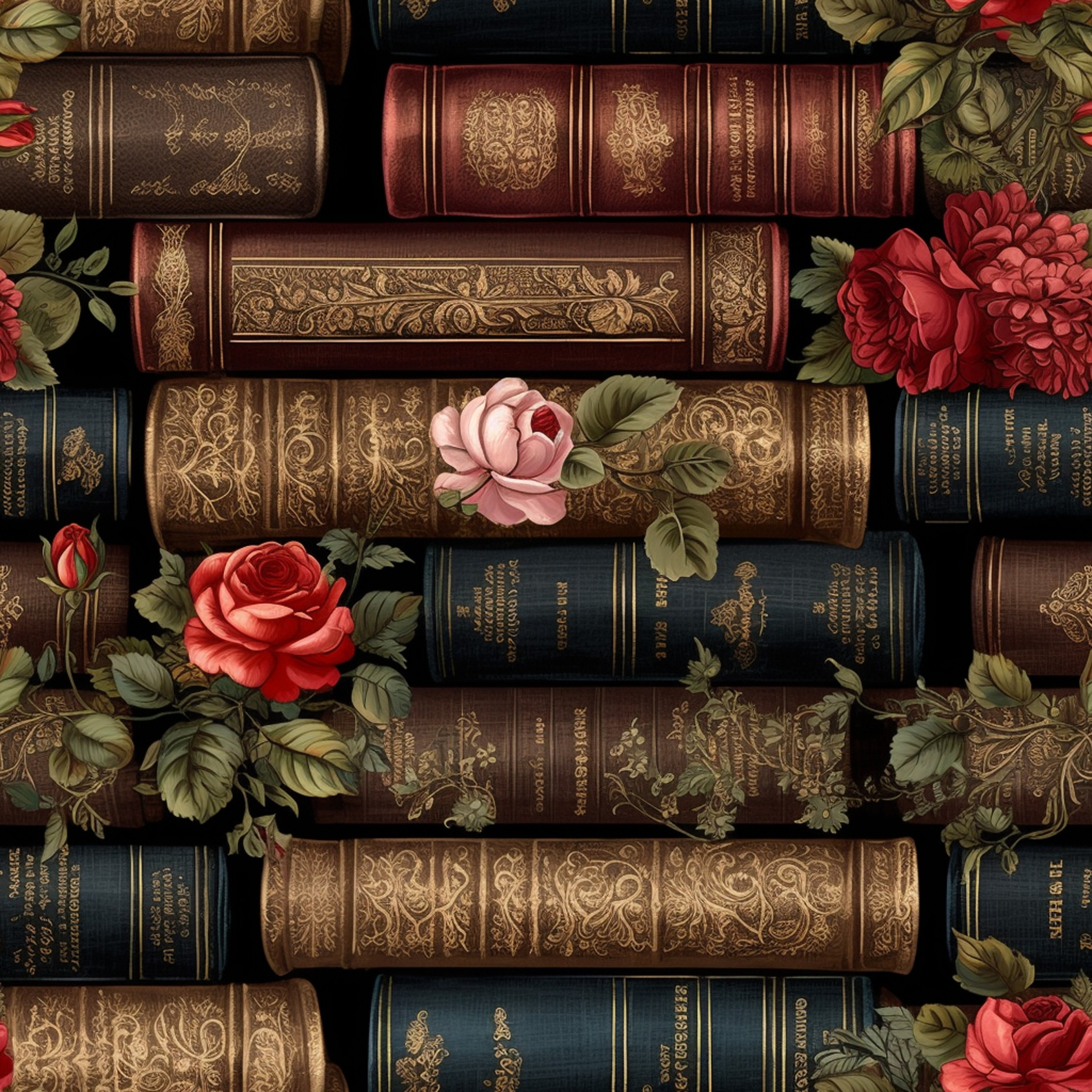 Digital Paper Seamless Pattern Bundle, Old Books Set #01, 10 Print Set ...